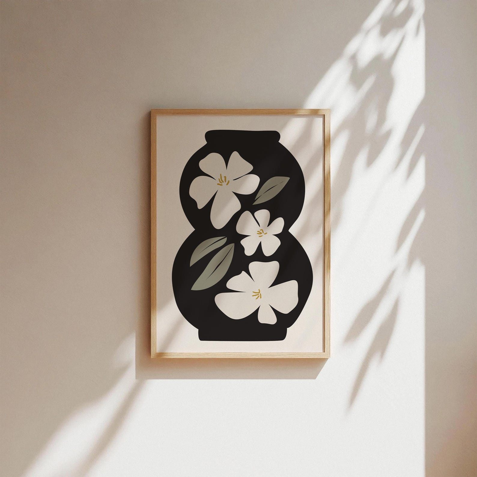 Sampaguita Flower Vase Line Art, Modern Abstract Filipino Wall Art ...