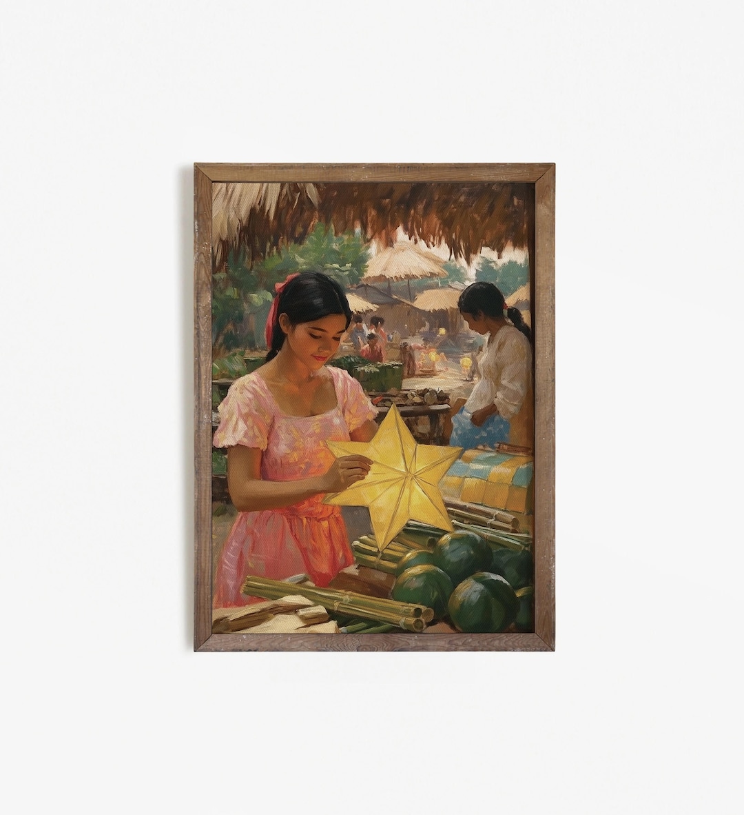 Filipino Woman Portrait Print, Vintage Philippines Oil Painting ...