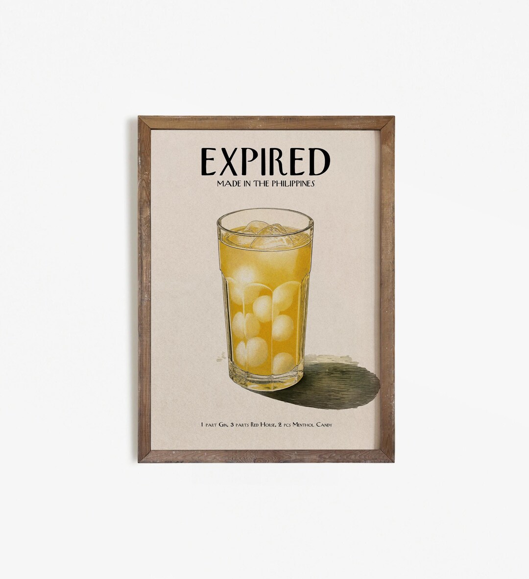 EXPIRED Print Cocktail Poster, Retro Cocktail Print, Negroni, Bar Cart ...