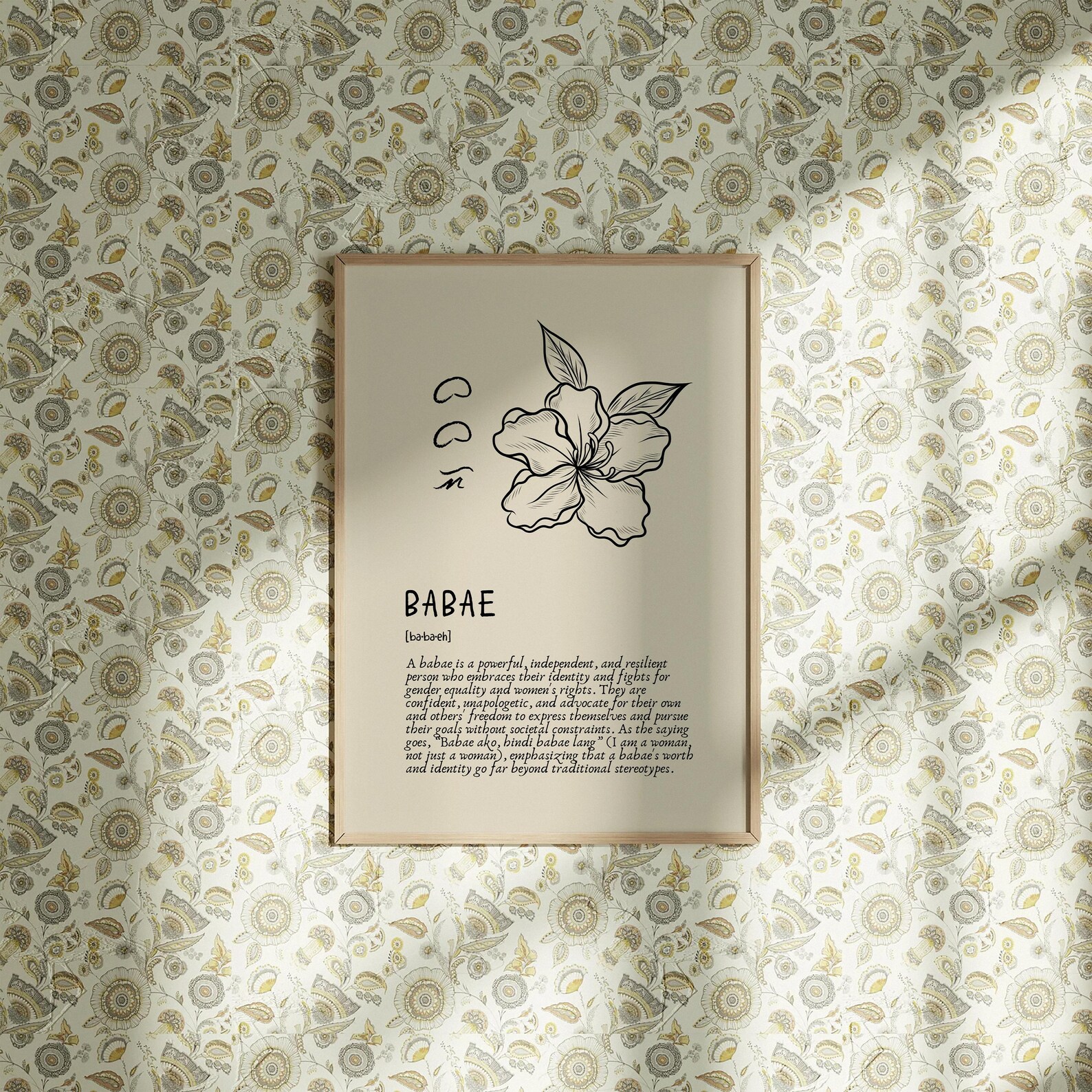 Babae Quote Wall Art, Filipino Baybayin Art Print, Philippines Art ...