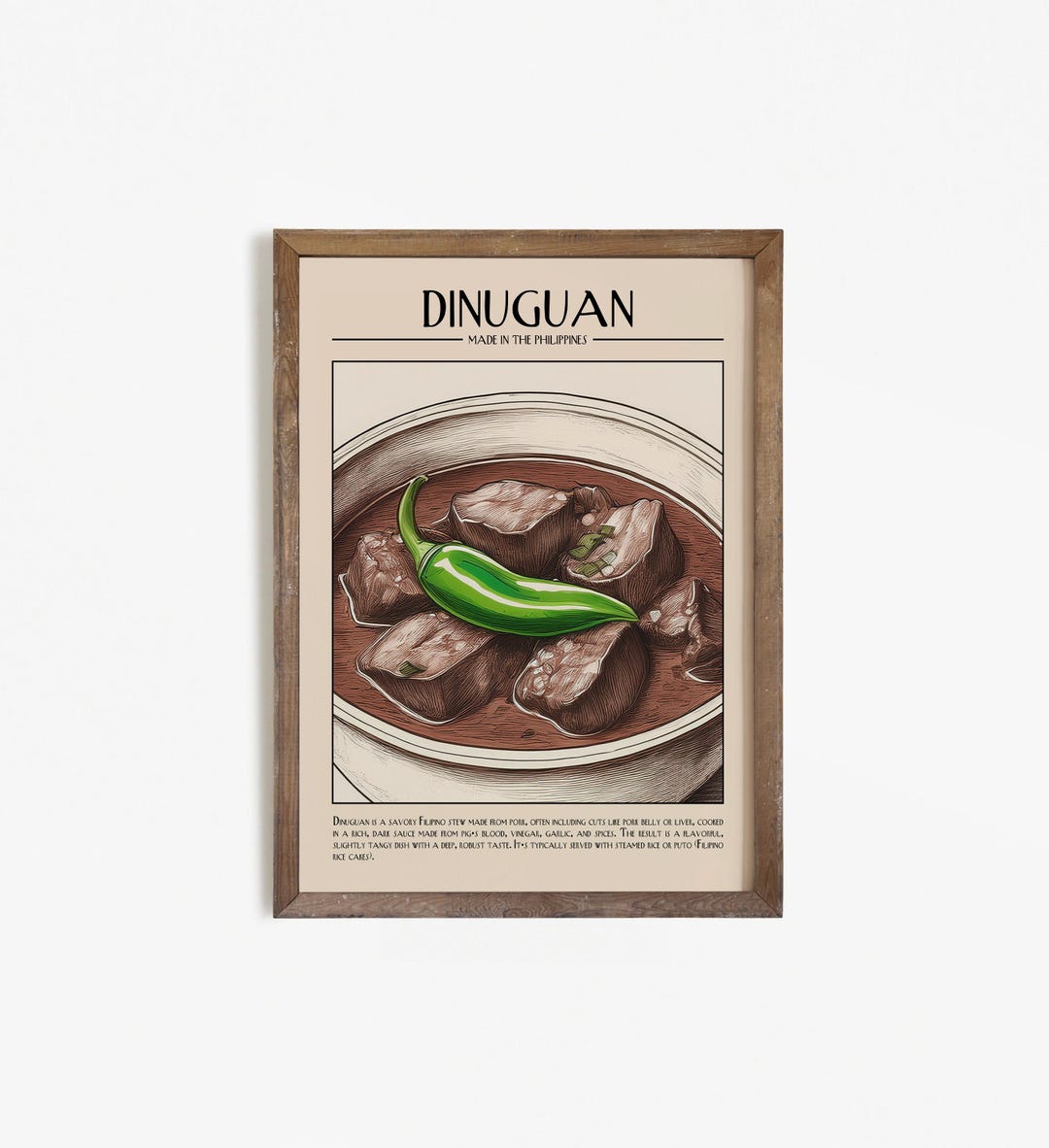 DINUGUAN Filipino Print, Vintage Philippines Poster, Asian Cuisine Art ...