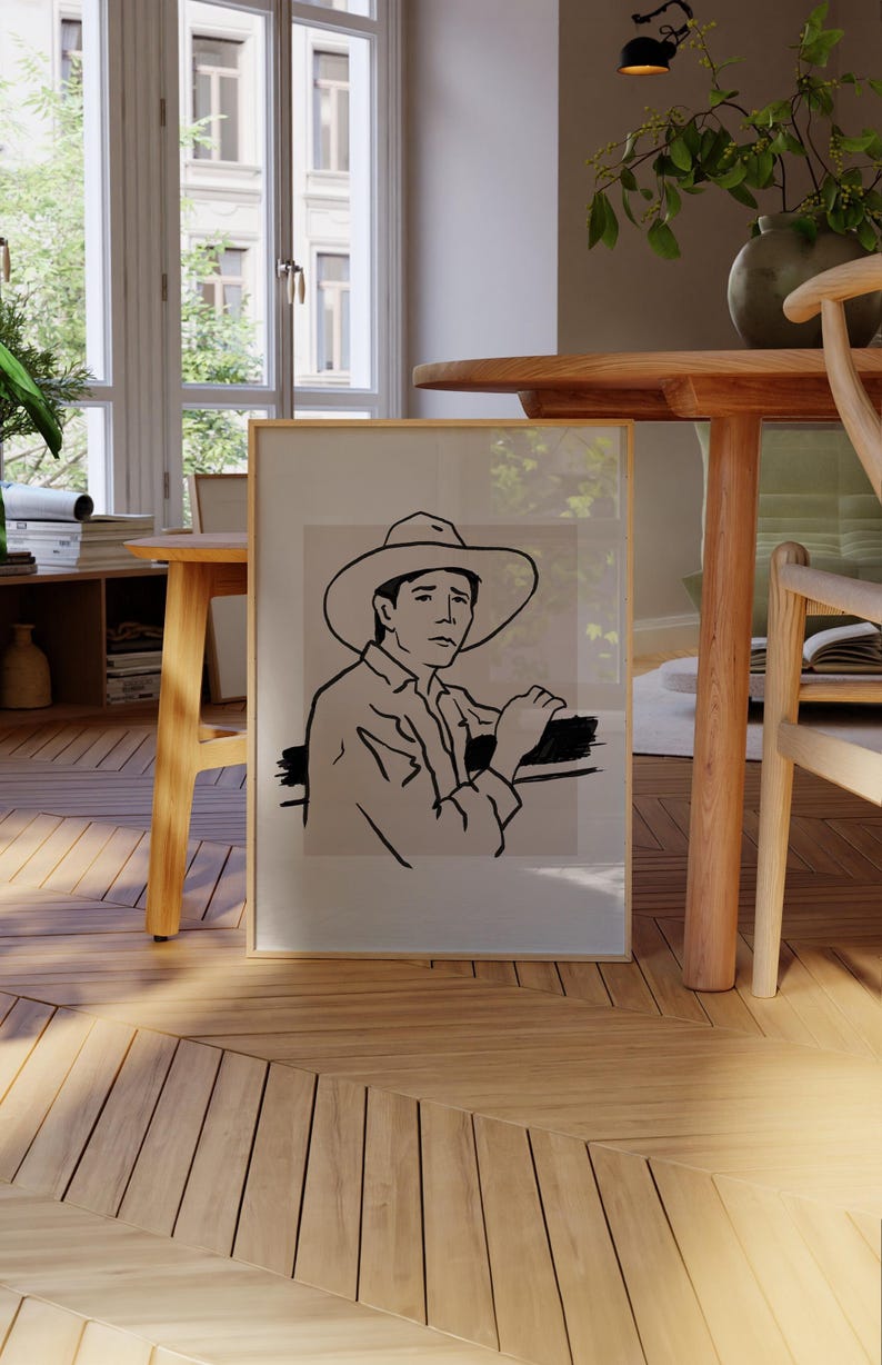 Filipino Farmer Line Art Print: Minimalist Pinoy Portrait (digital ...