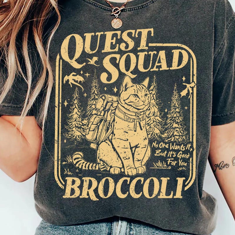 Broccoli the Cat Tshirt - Etsy