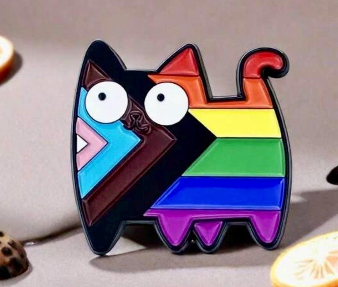 LGBTQ Cat Enamel Pin, Show Your Pride - Etsy