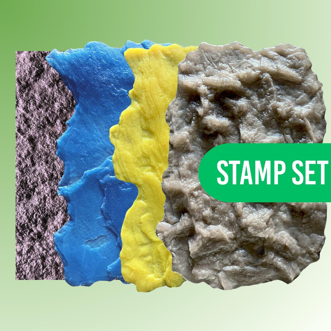 Stamp Set for Concrete Texture Faux Rock Silicone Stamp Stone Molds ...