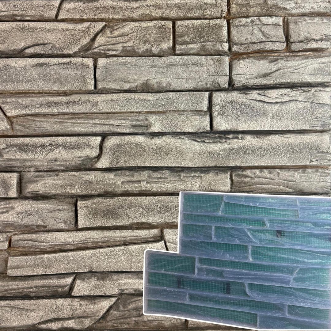 Brick Texture Rubber Stamp Rock Textured Concrete Mat Stone Molds Faux ...