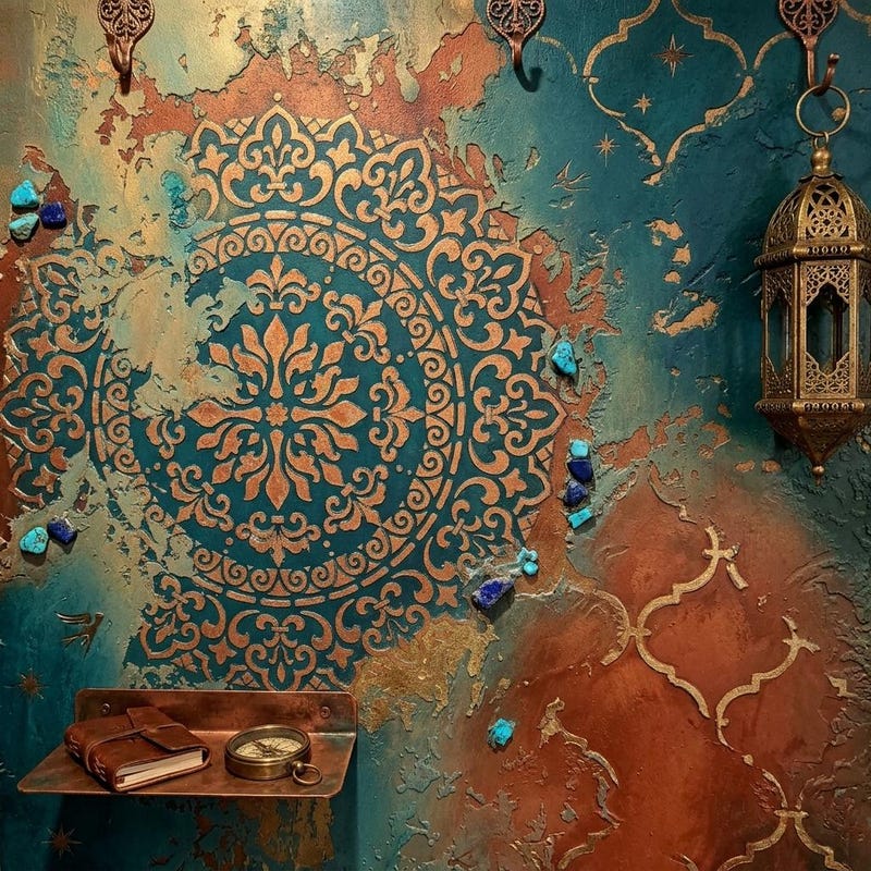 Damask Wall Stencil Large - Etsy