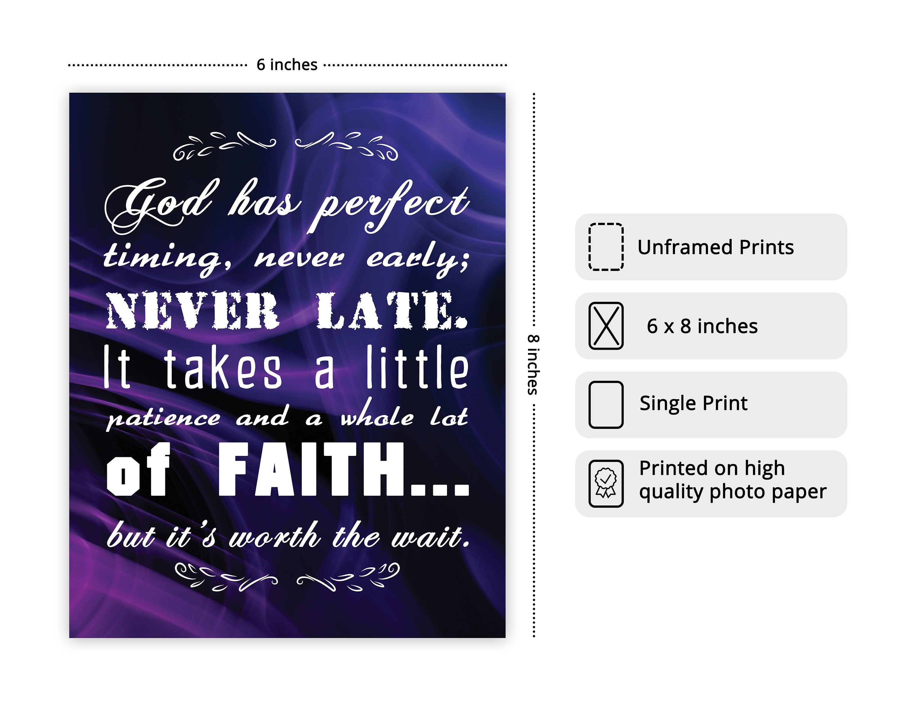 Posterizer 1 Pcs Bible Scripture Gods Perfect Timing religious Posters ...