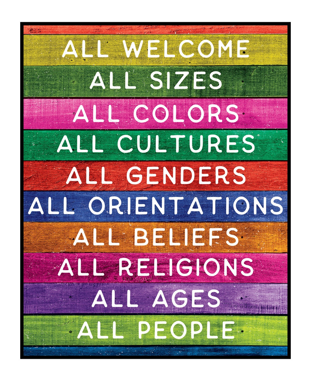 Posterizer 1 Pcs Welcome Poster for All - Gay LGBTQ Art - Motivational ...