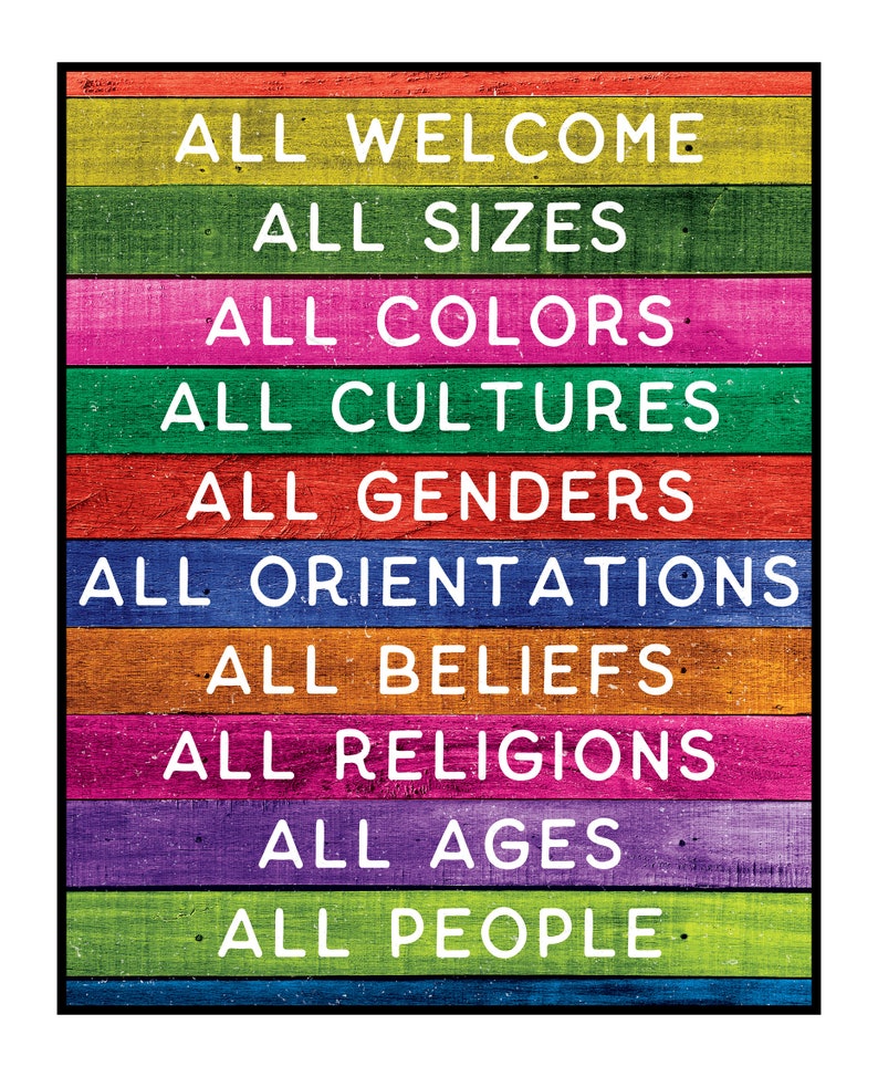 Posterizer 1 Pcs Welcome Poster for All - Gay LGBTQ Art - Motivational ...