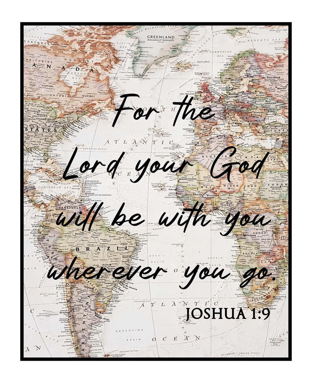 Posterizer 1 Pcs - Joshua 1:9 Bible Verse - the God Will Be With You ...