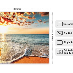 Posterizer 1 Pcs Beautiful Beach Sunrise Over the Sea Landscape ...