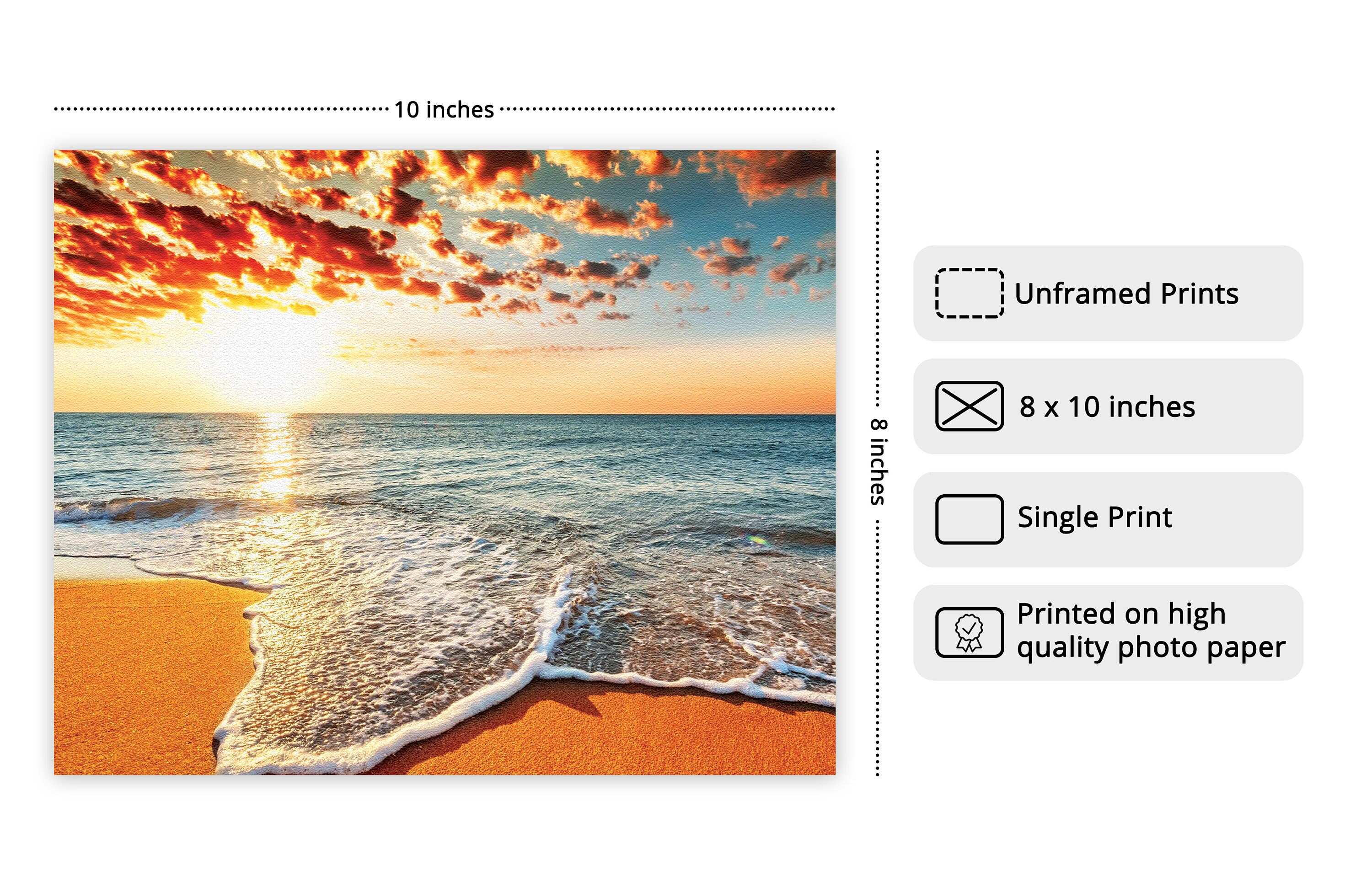 Posterizer 1 Pcs Beautiful Beach Sunrise Over the Sea Landscape ...
