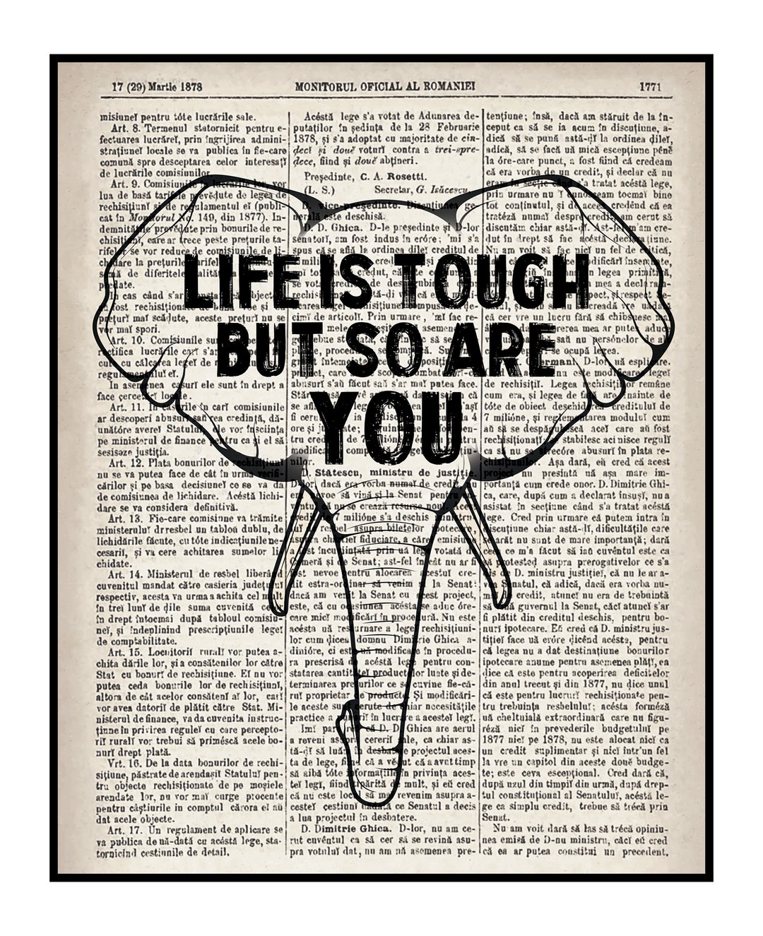 Posterizer 1 Pcs Life is Tough but so Are You Encouraging Quote ...