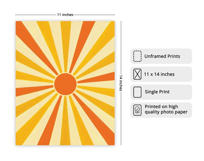 Posterizer 1 Pcs Boho Minimalist Cute Sunshine Abstract & Modern Art ...
