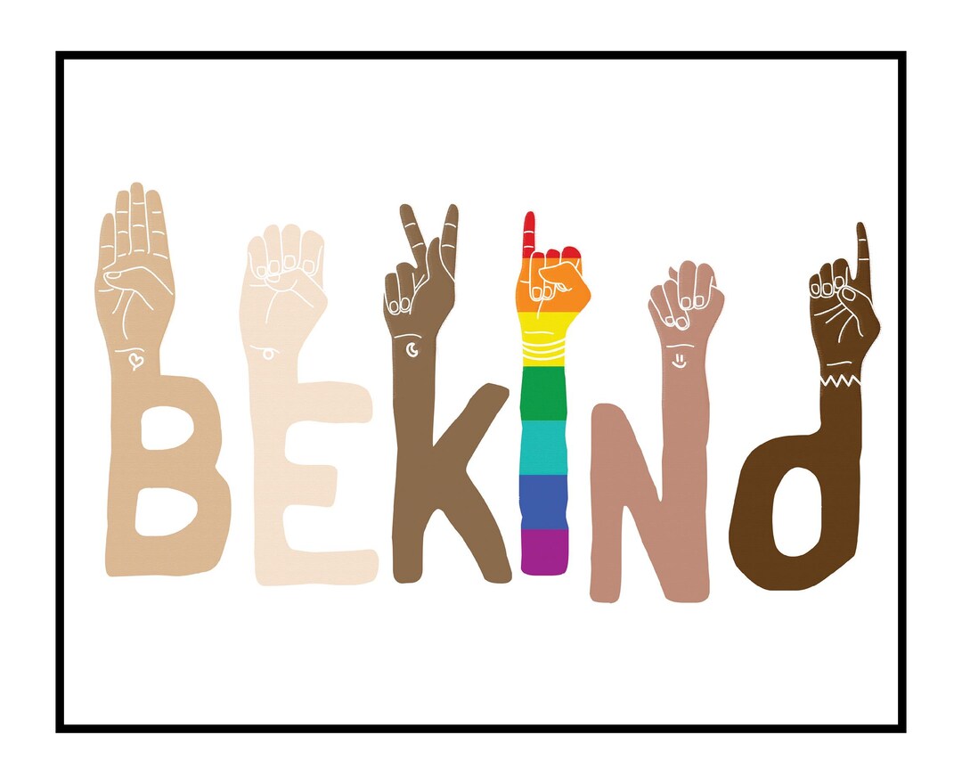 Posterizer 1 Pcs Be Kind LGBTQ Rainbow Inclusivity Poster Gay & LGBTQ ...