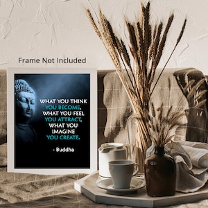 Posterizer 1 Pcs - Spiritual Buddha Quote - What You Think, You Become ...