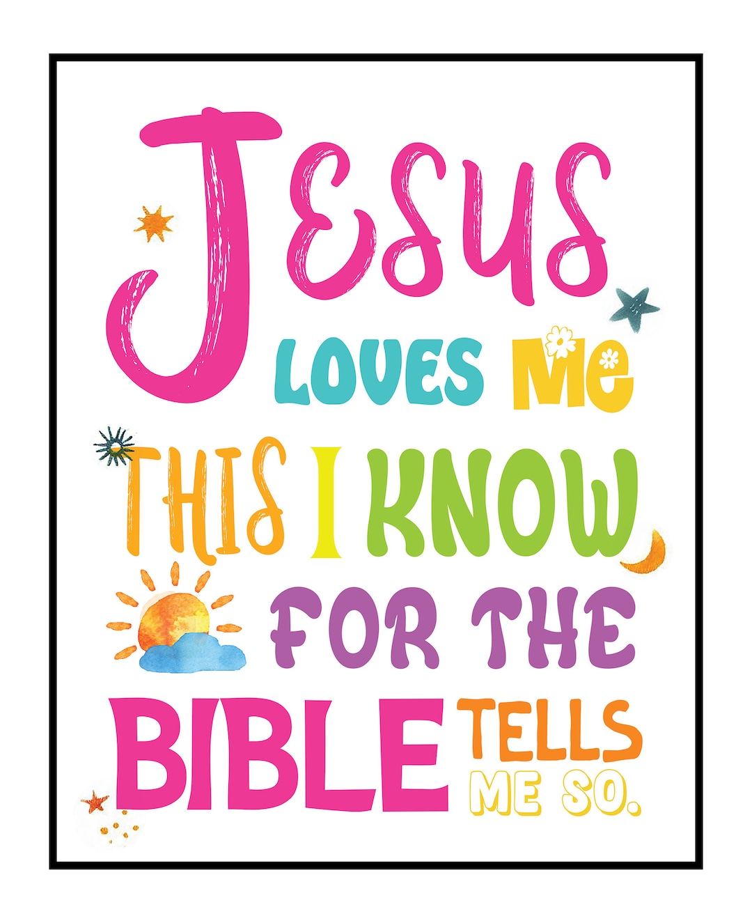 Posterizer 1 Pcs - Jesus Loves Me Bible Verse - Religious Posters ...