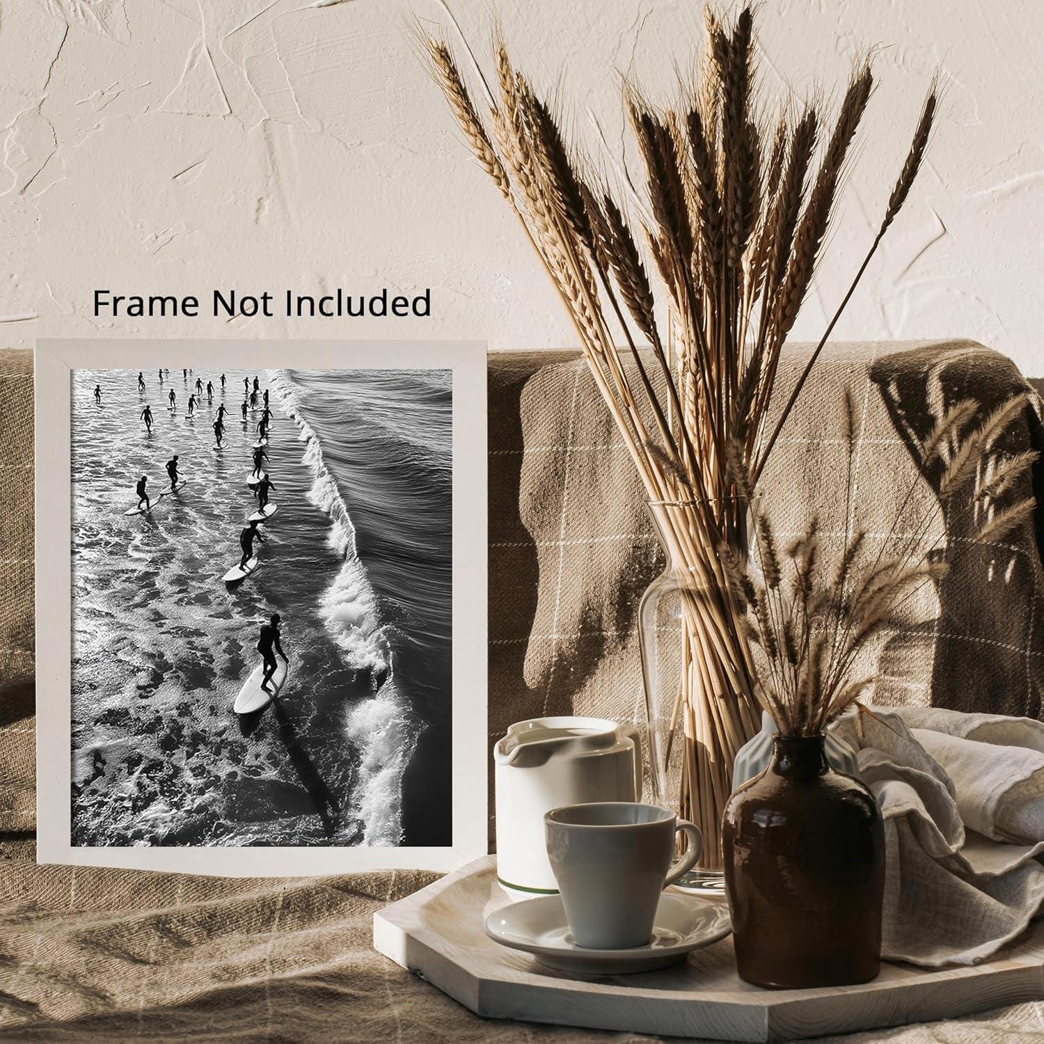 Posterizer 1 Pcs - Black and White Vintage Photo Style Art - Surfing at ...