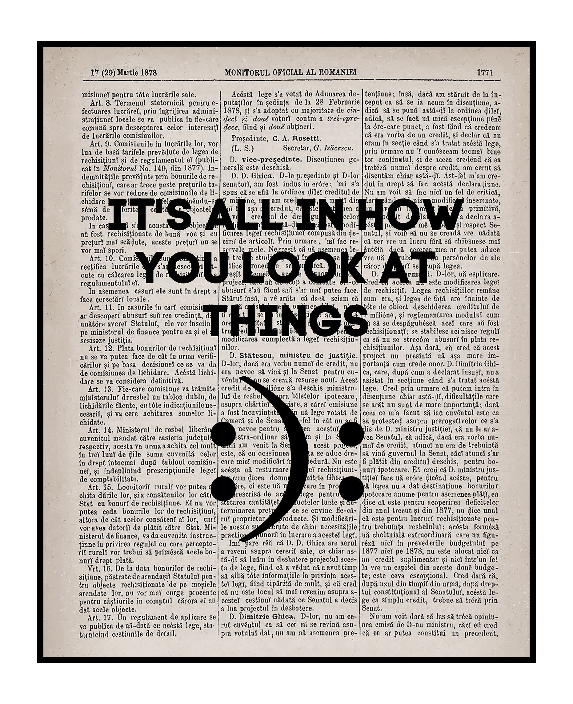 Posterizer 1 Pcs Its All in How You Look at Things Unique Typography ...