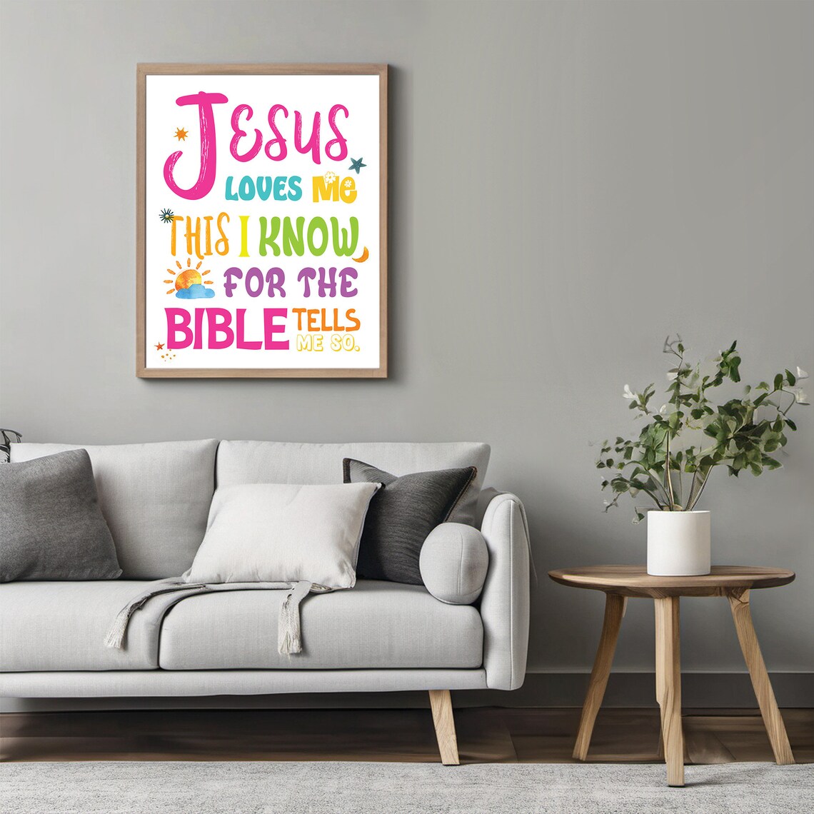 Posterizer 1 Pcs Jesus Loves Me Bible Verse Religious Posters Kids Room ...