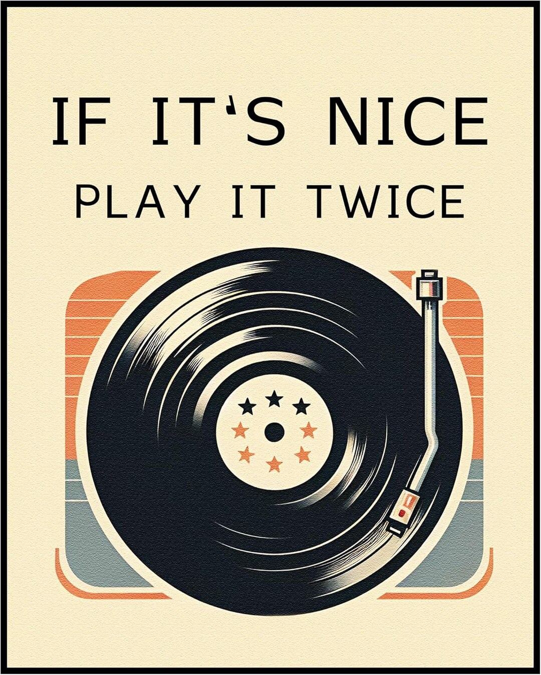 Retro Vinyl Print: "if It's Nice, Play It Twice" - Music Lover Gift - Etsy