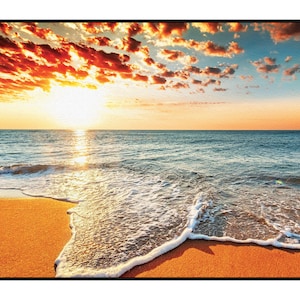 Posterizer 1 Pcs Beautiful Beach Sunrise Over the Sea Landscape ...