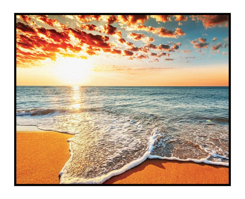Posterizer 1 Pcs Beautiful Beach Sunrise Over the Sea Landscape ...