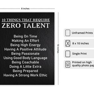 Posterizer 1 Pcs - 10 Things That Require Zero Talent - Motivational ...