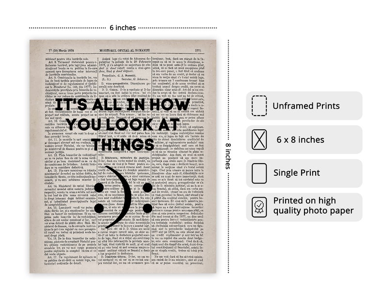 Posterizer 1 Pcs Its All in How You Look at Things Unique Typography ...