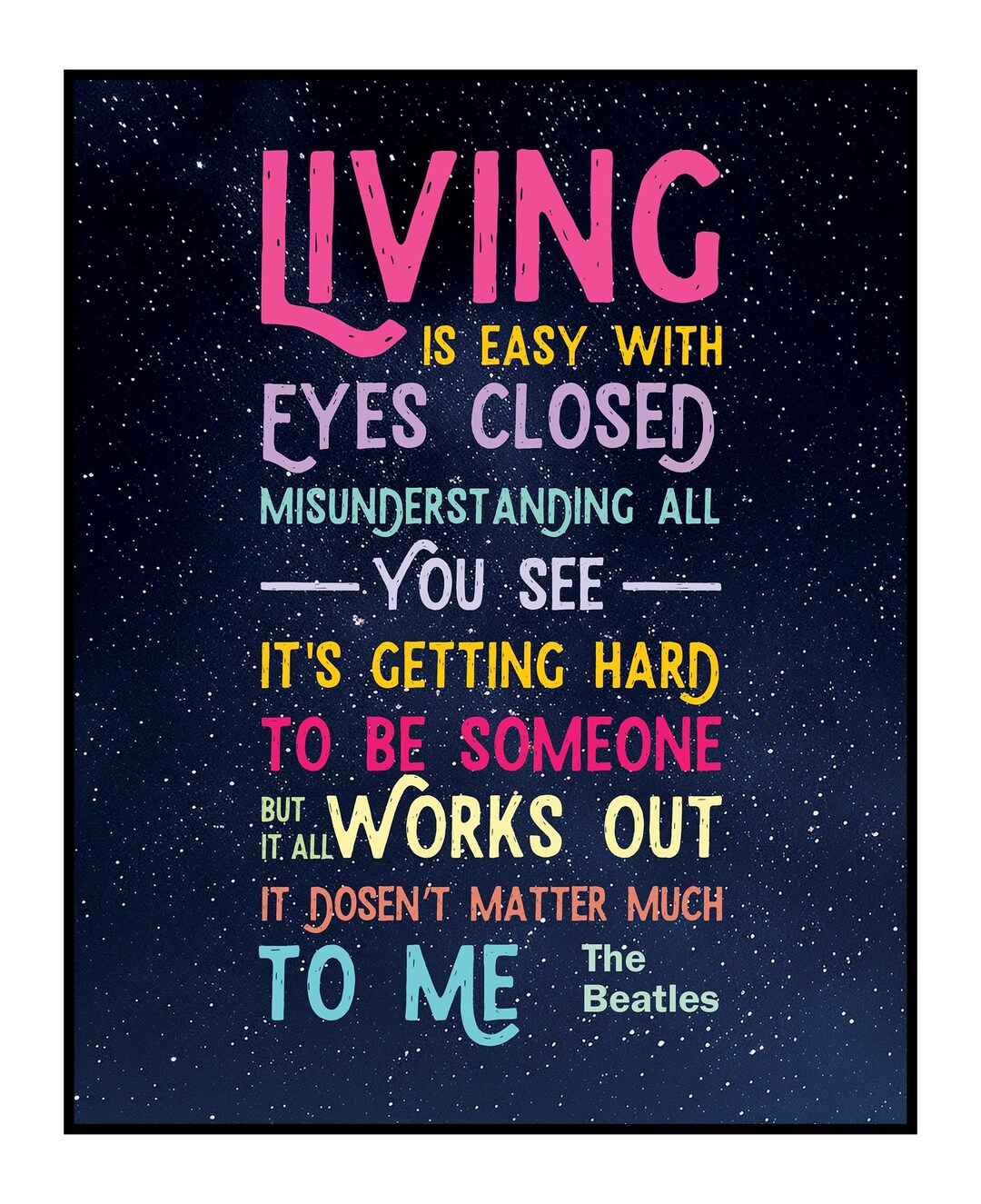 The Beatles Lyrics Poster: Strawberry Fields Forever Wall Art - Etsy