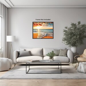 Posterizer 1 Pcs Beautiful Beach Sunrise Over the Sea Landscape ...