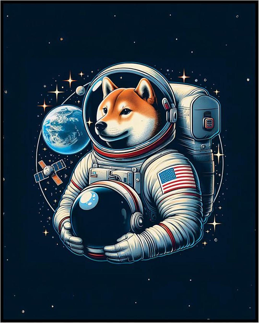 Posterizer 1 Pcs-meme Space Dog Sci-fi Home Decor-abstract Modern Art ...