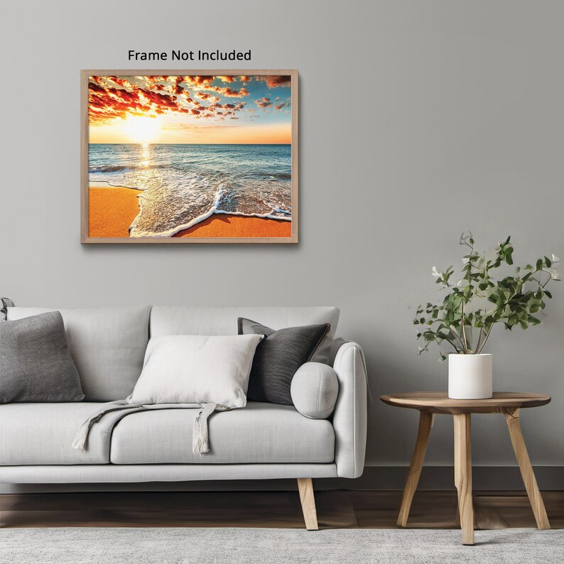 Posterizer 1 Pcs Beautiful Beach Sunrise Over the Sea Landscape ...