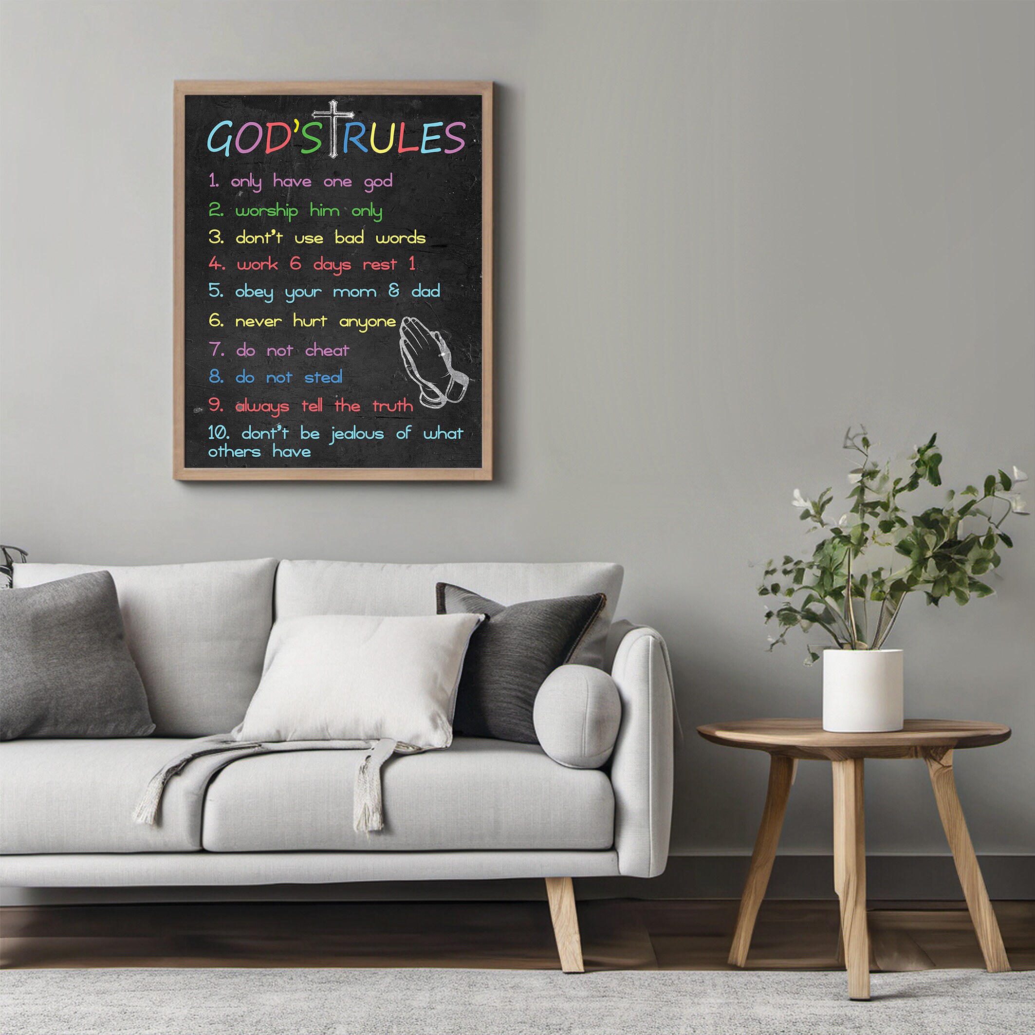 Ten Commandments Kids Room Poster: Colorful Christian Wall Art - Etsy