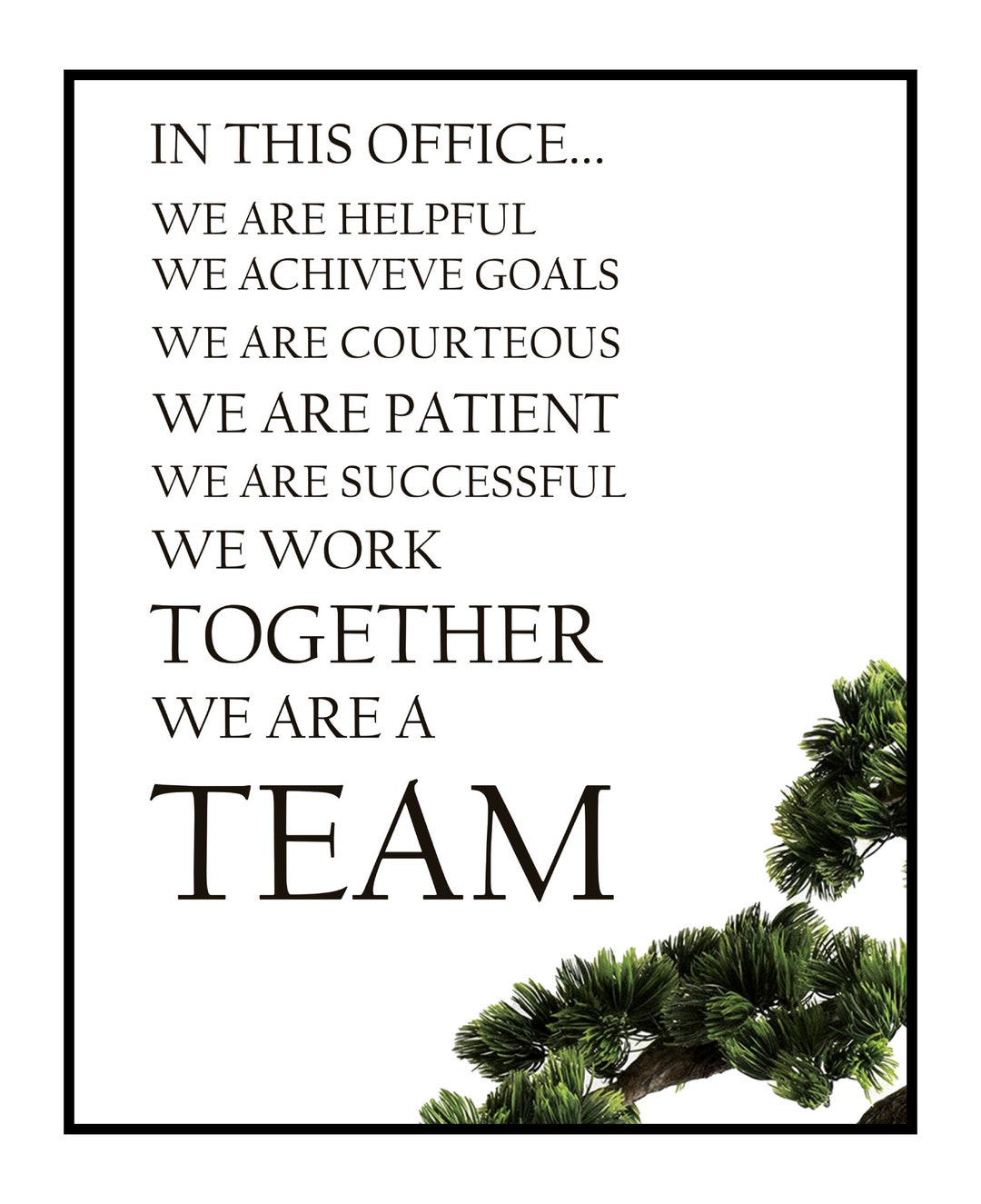 Posterizer 1 Pcs Team Work Inspiring Art Office Art Quotes and Poems ...