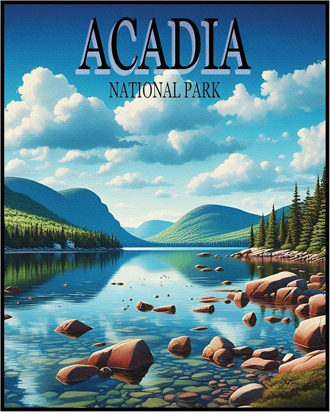 Posterizer 1 Pcs - Acadia Jordan Pond National Park Travel Poster ...