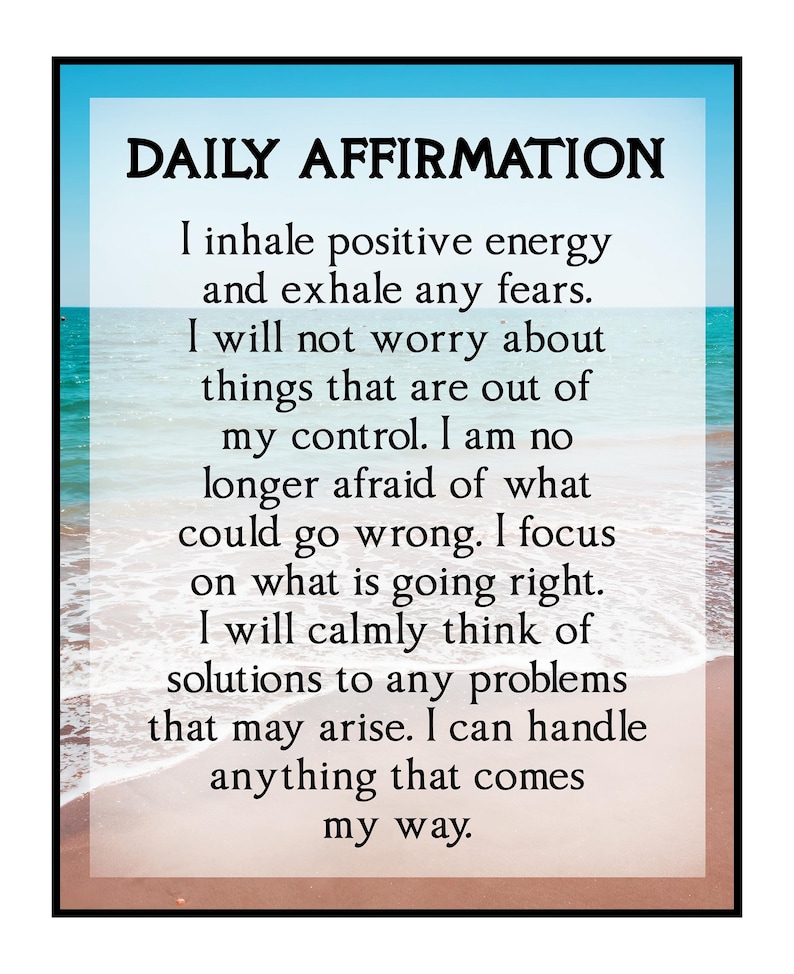 Posterizer 1 Pcs - Daily Affirmations - I Inhale Positive Energy ...