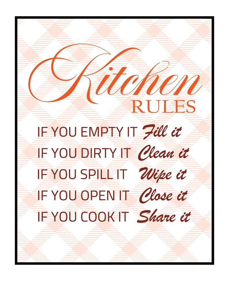 Posterizer 1 Pcs Retro Kitchen Rules Wall Art Quotes and Poems Gifts ...