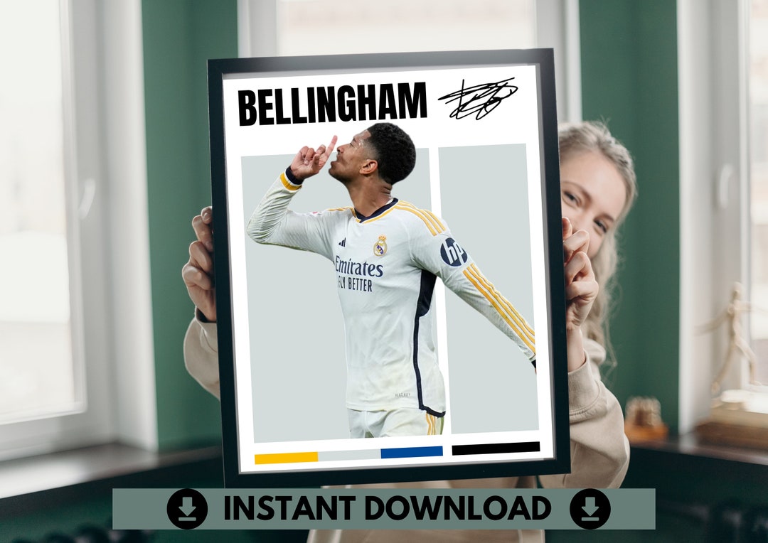 Jude Bellingham Football Poster Instant Download High Resolution Wall ...