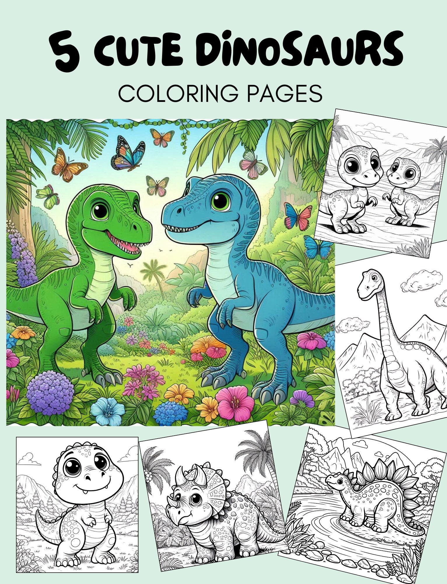 Dinosaurs Coloring Pages Cute Dinosaur Printable Coloring Pages for ...