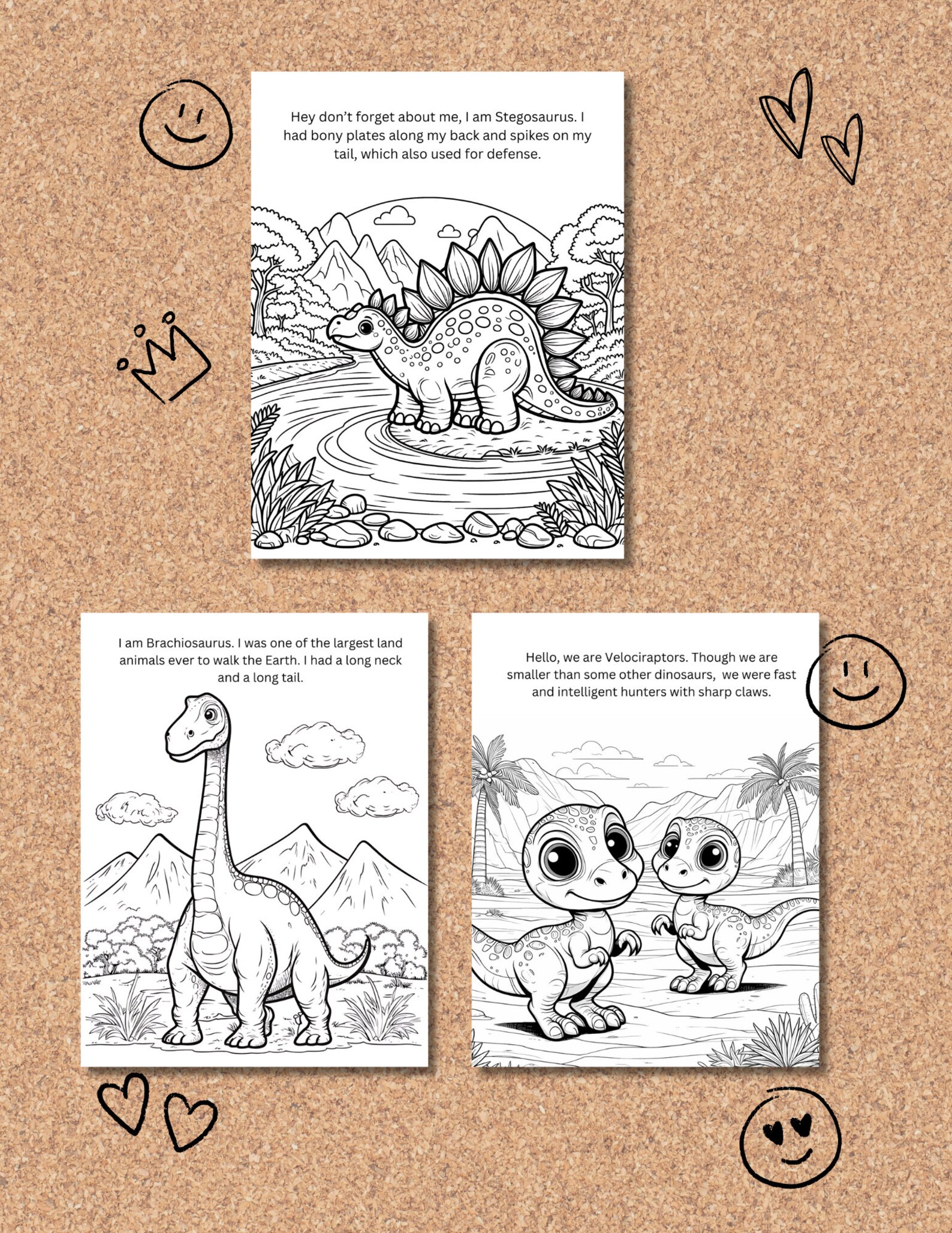 Dinosaurs Coloring Pages Cute Dinosaur Printable Coloring Pages for ...