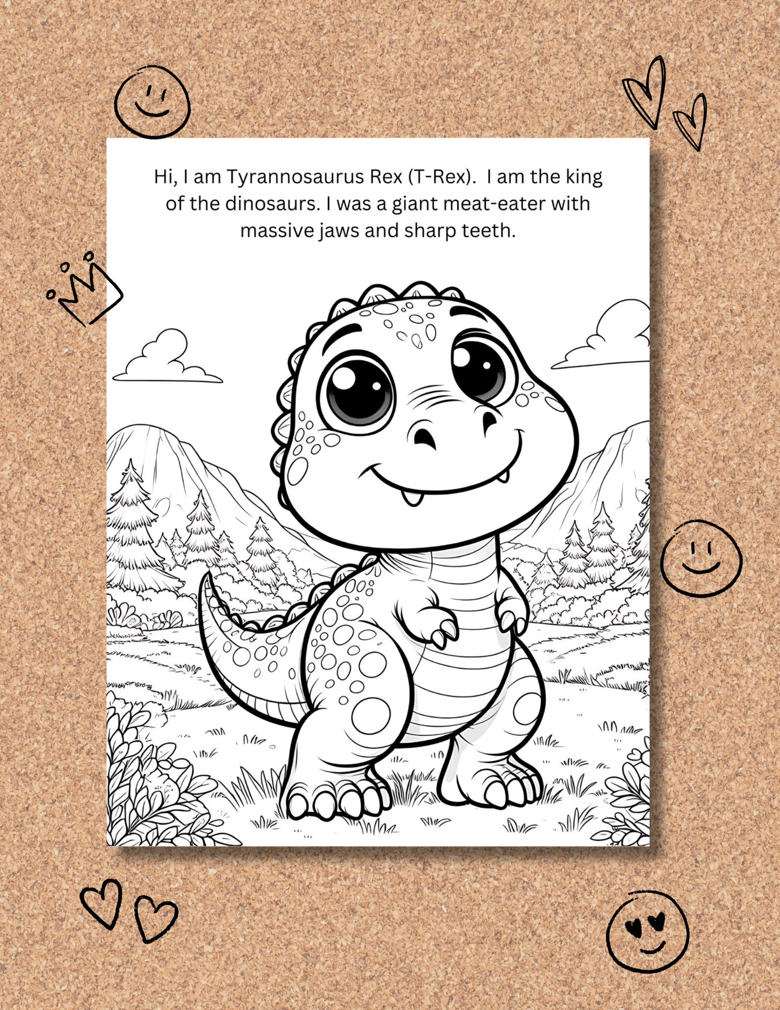 Dinosaurs Coloring Pages Cute Dinosaur Printable Coloring Pages for ...