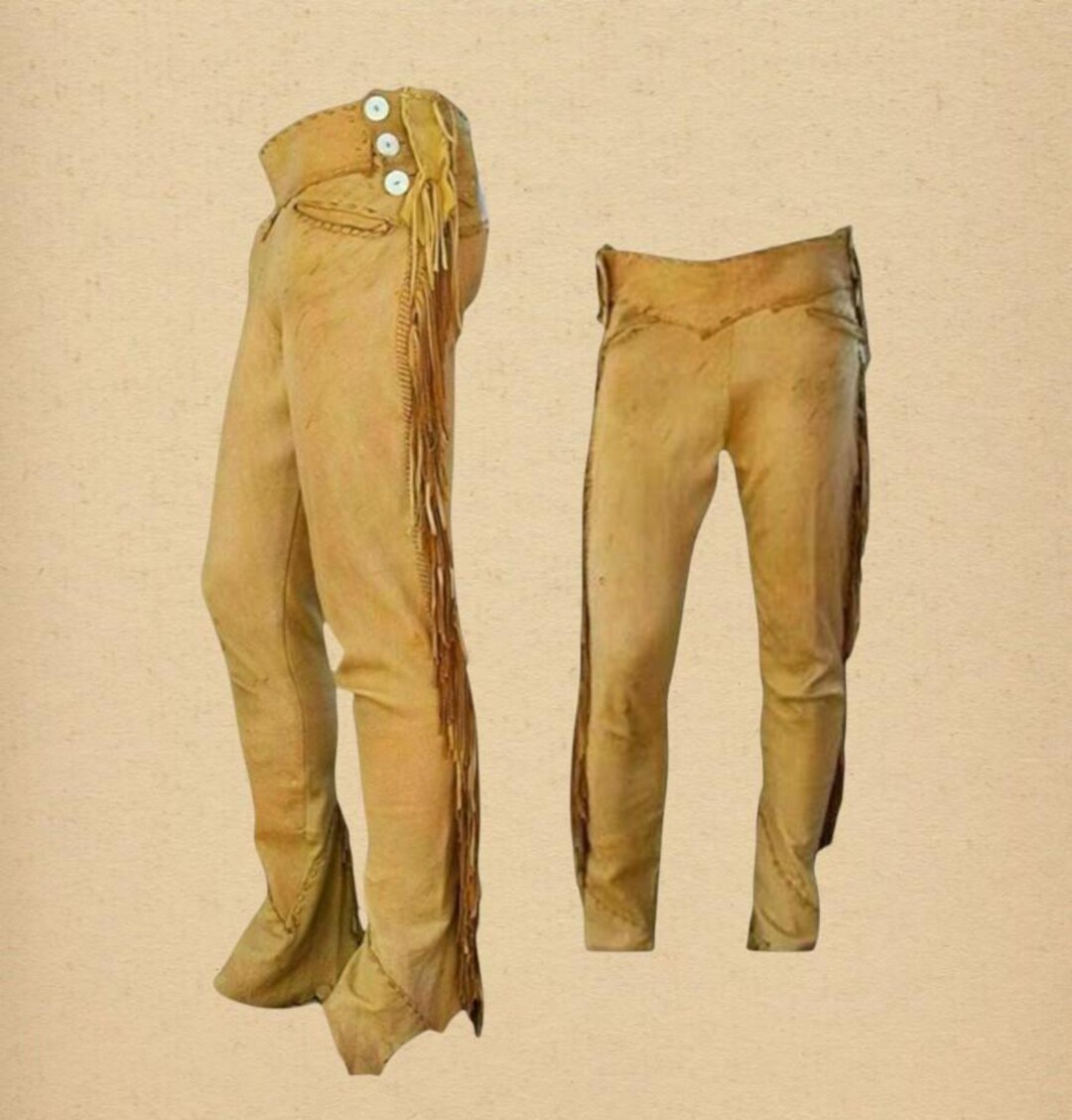 Men Buckskin Suede Pant Trouser, Jeans Brown Rugged Skin Pant, Cowboy ...