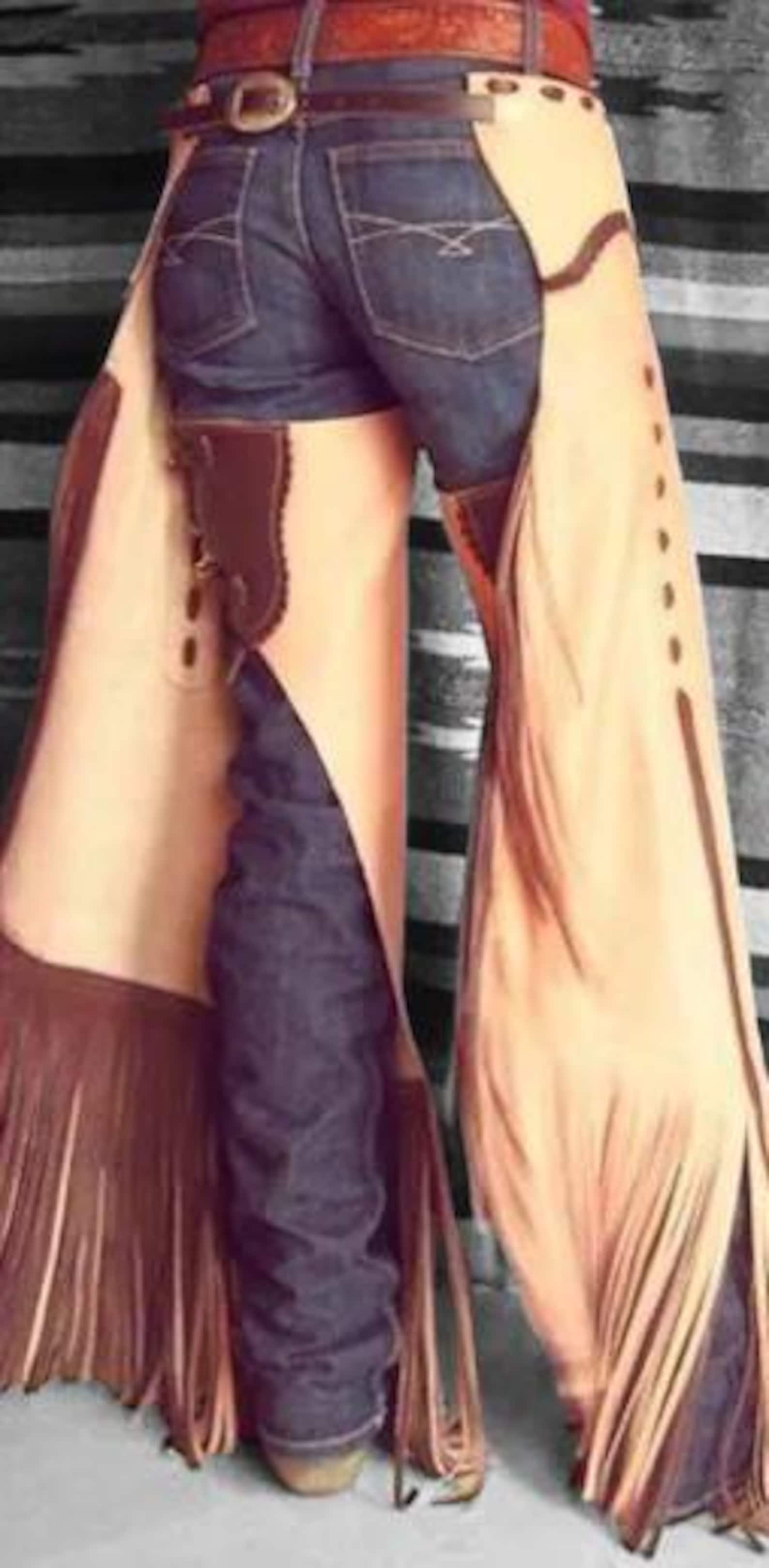 Womens Suede Leather Chap: Western Cowgirl Fringed Riding Chap - Etsy
