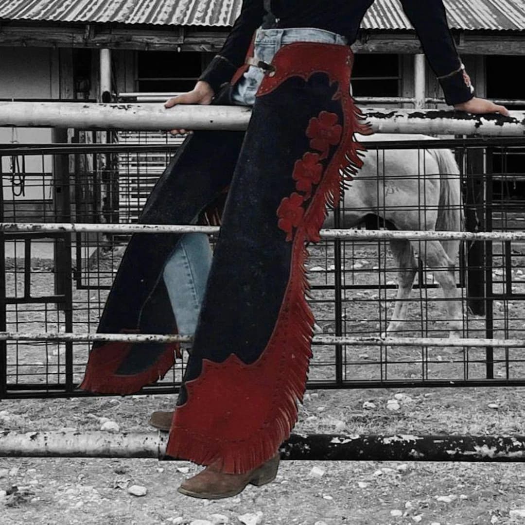 Womens 100 % Real Leather Western Cowgirl Style Leather Chap, Women ...