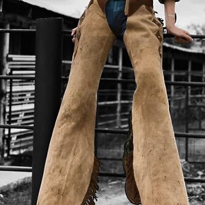 Womens 100 % Geniune Suede Leather Western Cowgirl Style Chap, Women ...