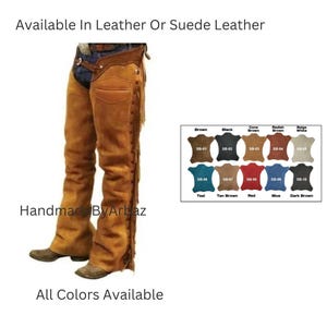 Men Western Cowboy Style Suede Leather Chap Men Riding Leather Chap ...