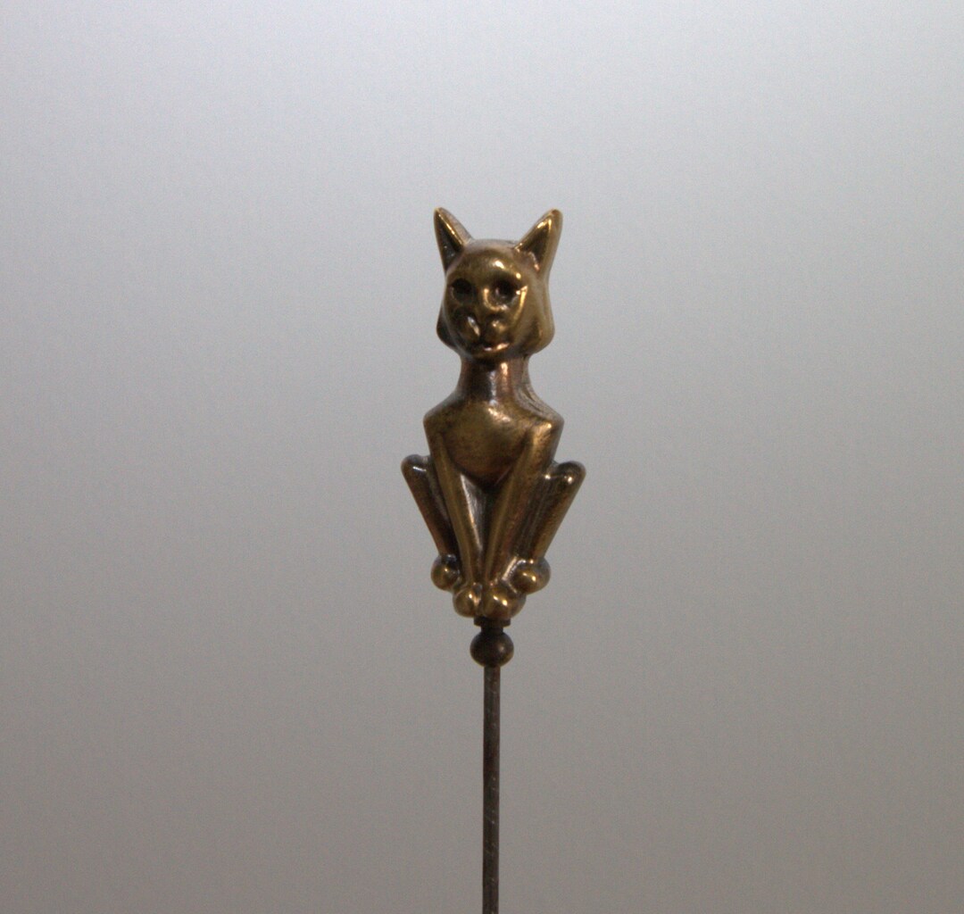 Antique Cat Hat Pin - Etsy UK