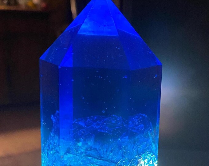 Unique Blue Crystal Tower Light, Hand Made by Local Artisan - Etsy